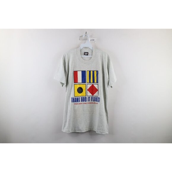 Vintage | Shirts | Vtg 9s Mens Large Tgif Thank God It Floats Nautical ...
